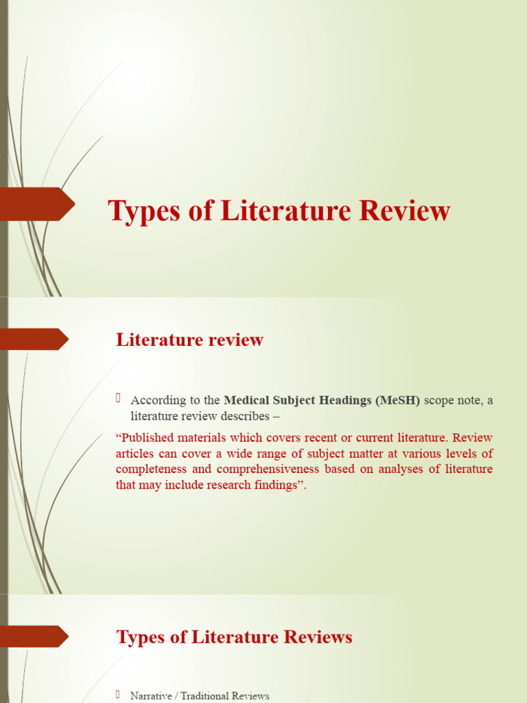 Unit 4. Types of Literature Review | PDF | Systematic Review | Meta ...