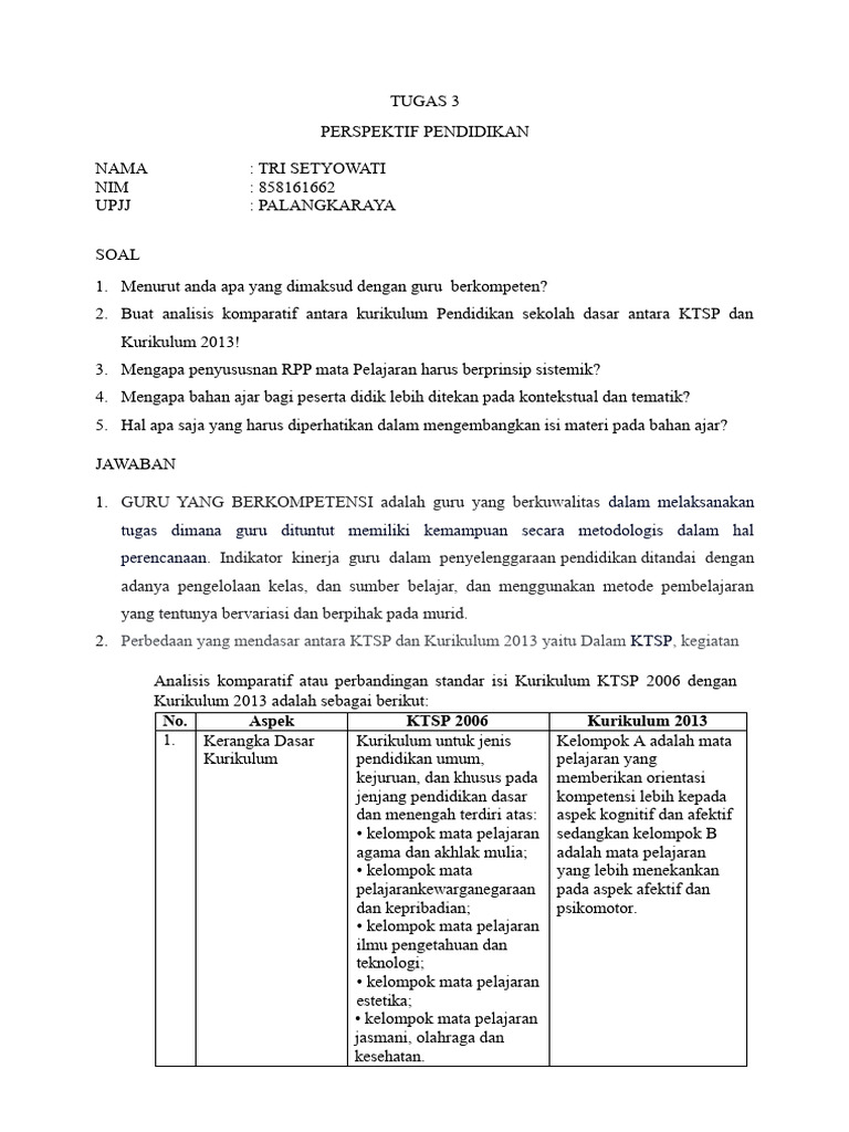 Tugas 3 Perspektif Pendidikan | PDF | Kesehatan Holistik
