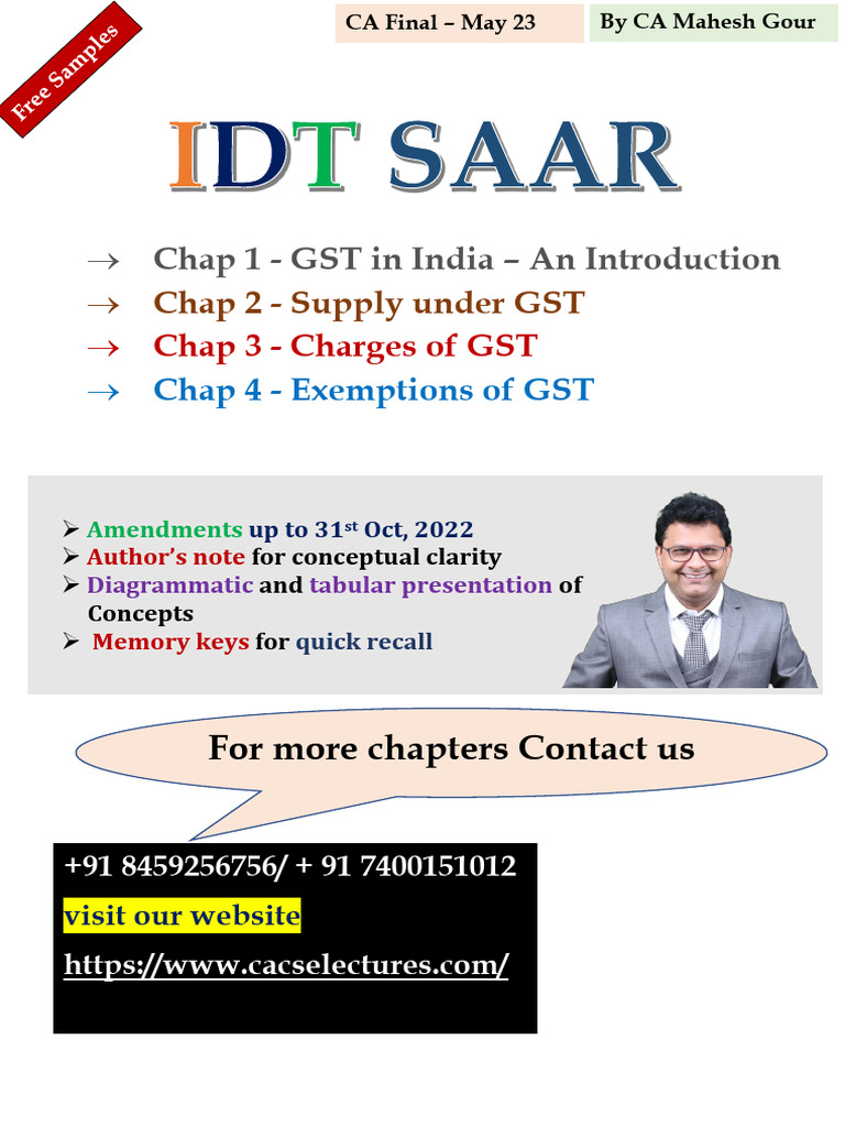 (Gdriveitbot) CA Final IDT Saar Free Sample Notes by Mahesh P Gour | PDF