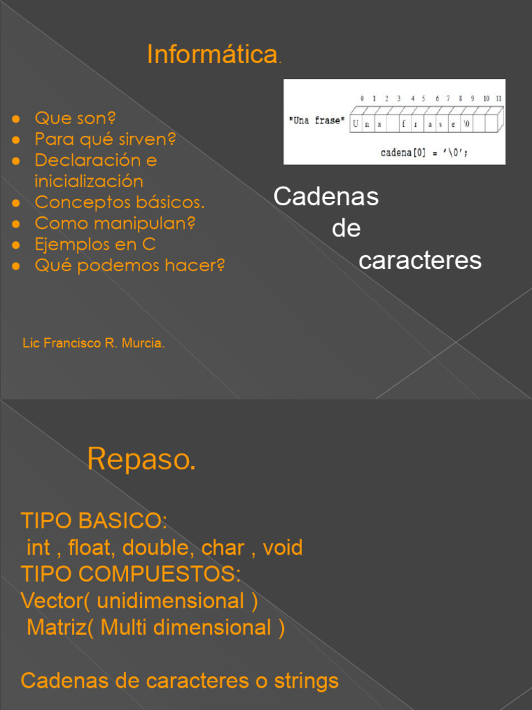 Clase Cadena de Caracteres | PDF | Cadena (informática) | Ingeniería ...