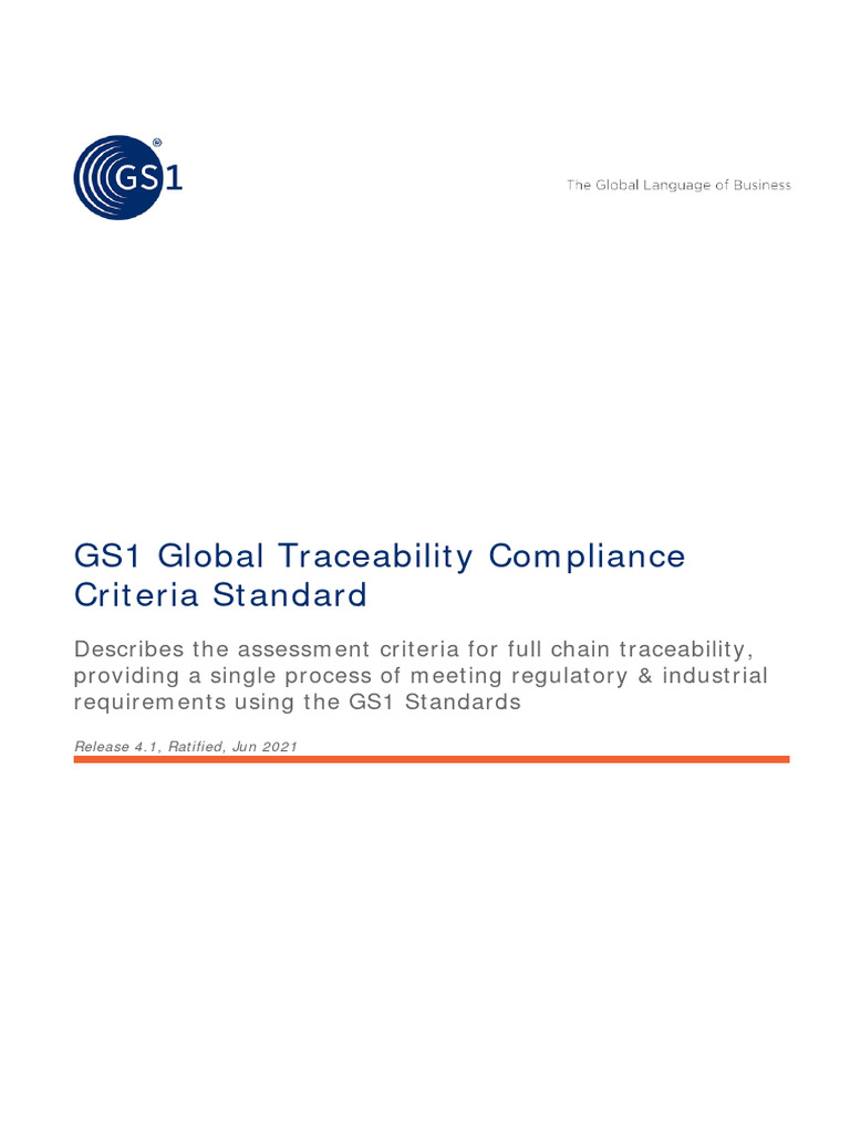 GS1 Global Traceability Criteria CheckList Standard-4.1 | PDF | Supply ...