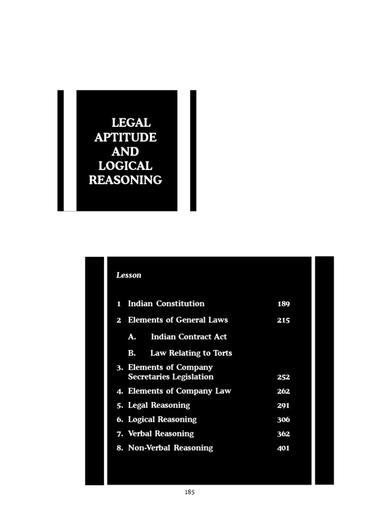Legal Aptitude and Logical Reasoning Printable | PDF