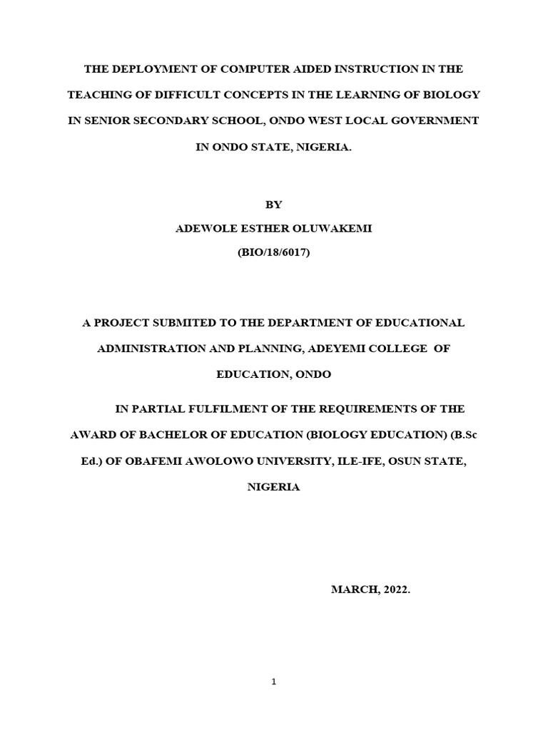 Adewole Esther (Deployment of CAI in The Teaching of Difficuit Concepts ...