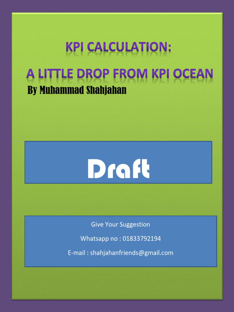 Kpi Calculation a Little Drop From Kpi Ocean(1) | PDF