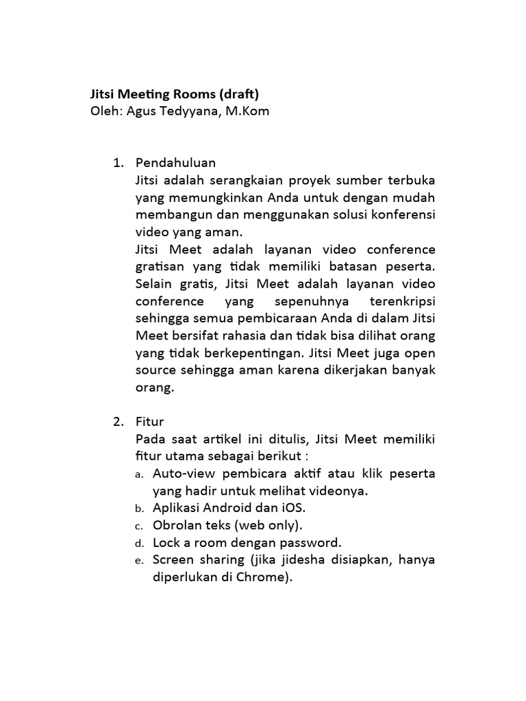 Panduan Lengkap Jitsi Meet | PDF