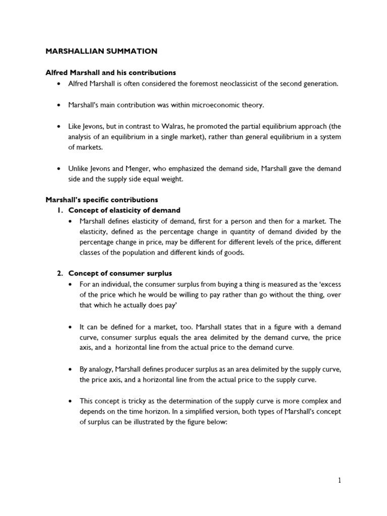 Marshallian Price Determination Insights | PDF | Labour Economics ...