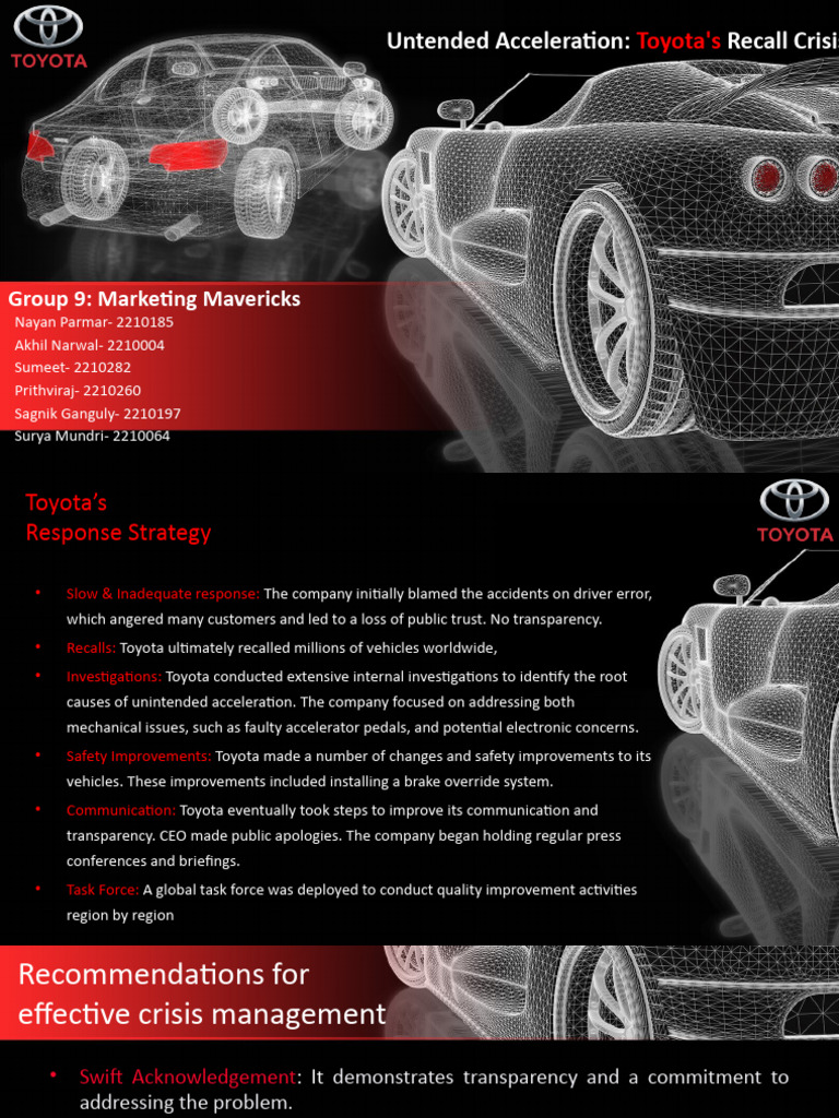 Marketing Maverics-Toyota's Recall Crisis | PDF | Toyota | Business
