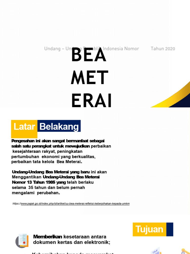 UU Bea Meterai 2020: Panduan Lengkap | PDF