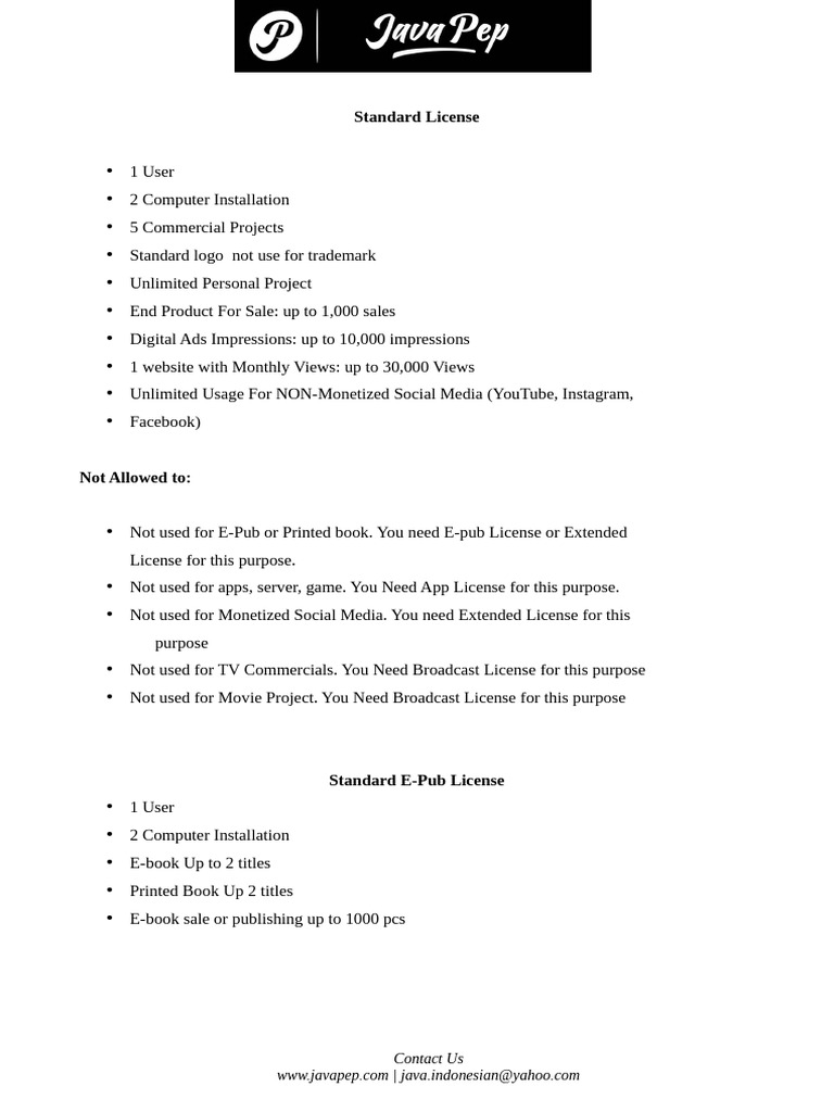 Java Pep License Pdf