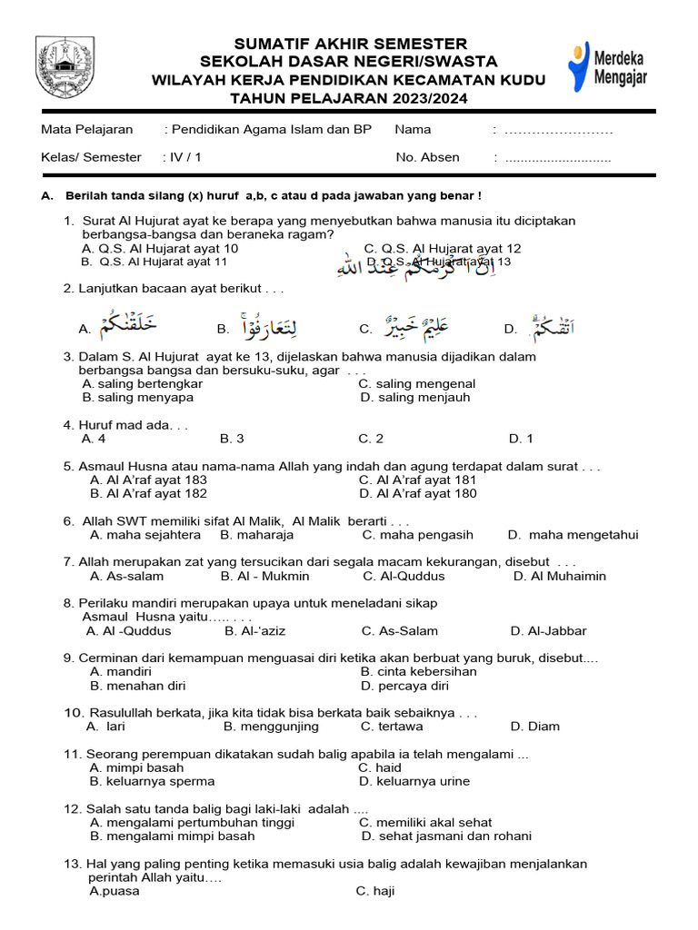 Pai Kelas 4 - Sas Kumer | PDF