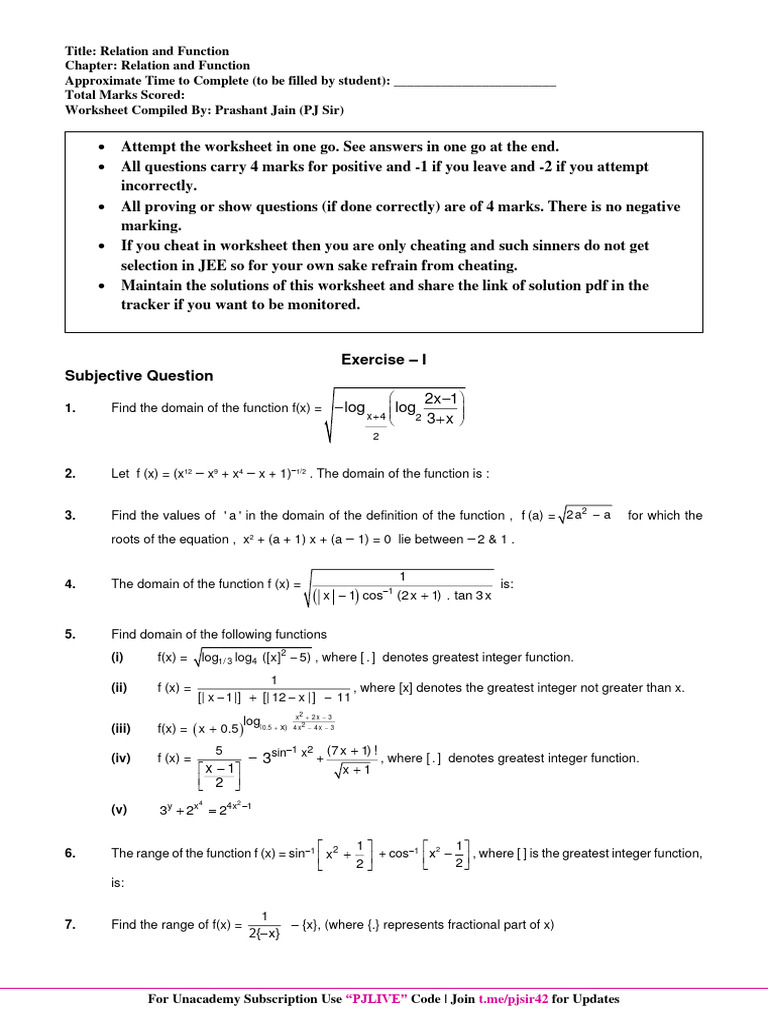 Worksheet 48relationandfunctionxvi Pdf Function Mathematics