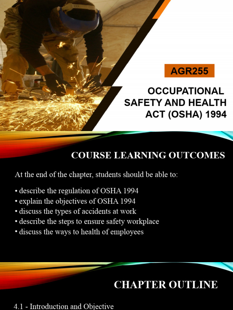 Chapter 4 Osha | PDF | Occupational Safety And Health | Occupational ...
