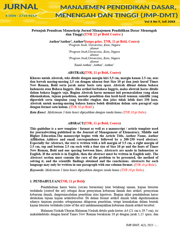 Panduan Penulisan Jurnal Pendidikan | PDF | Metode & Bahan Ajar