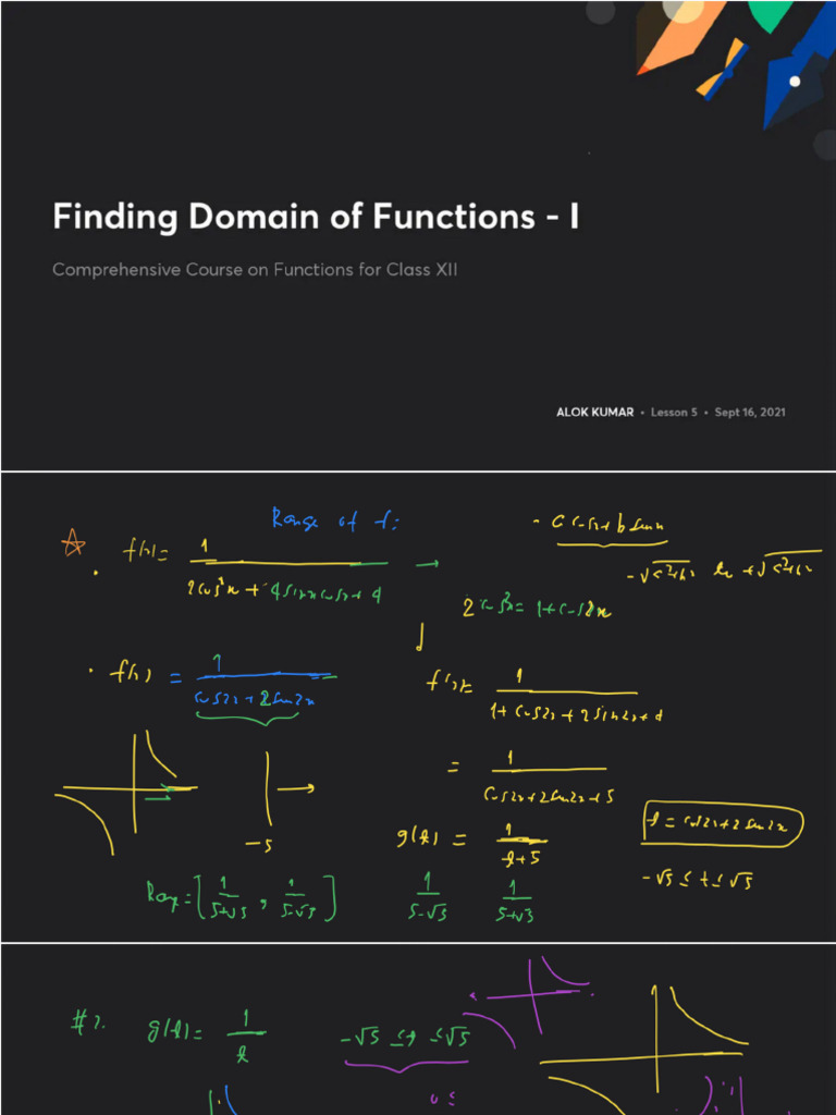 Finding Domain of Functions I With Anno | PDF