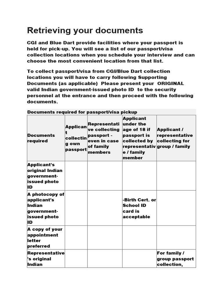 Passport Pickup | PDF | Identity Document | Government And Personhood