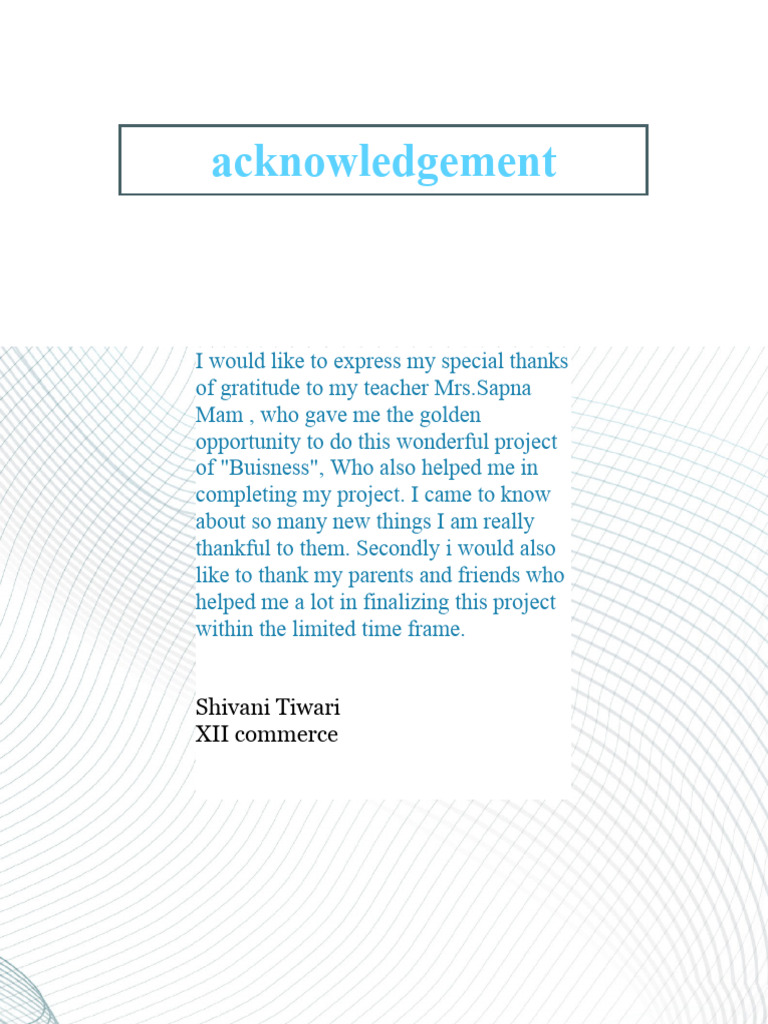 Acknowledgement | PDF