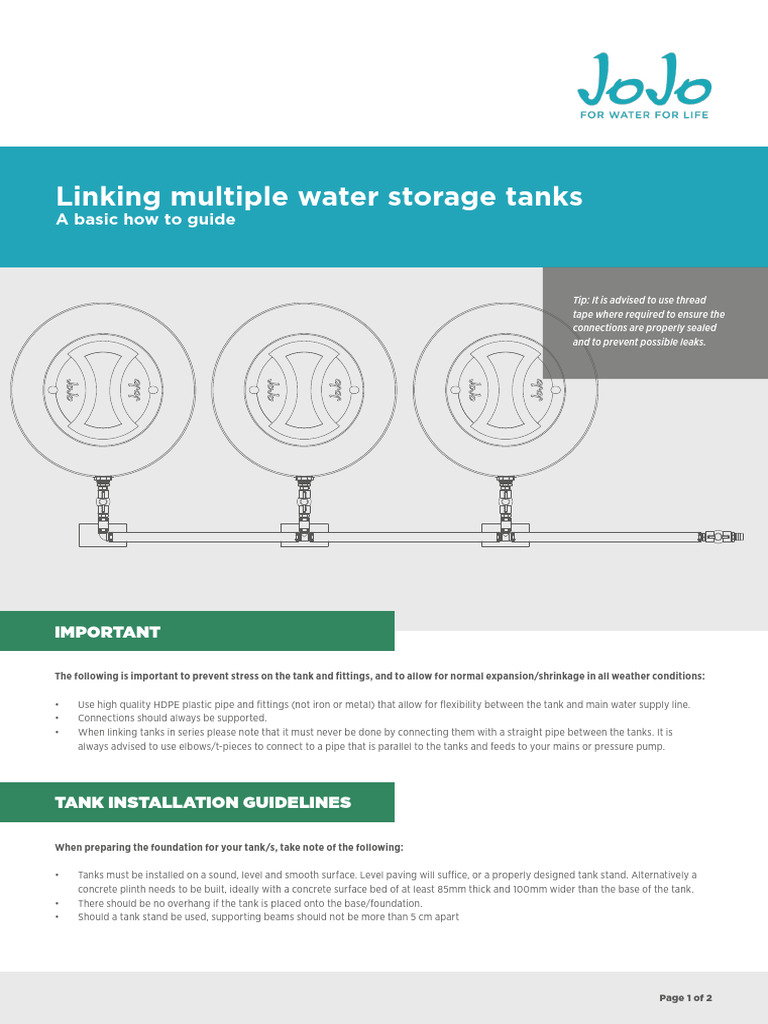 JoJo DIY Leaflet Linking Multiple Tanks 11.05.22 | PDF | Pipe (Fluid ...