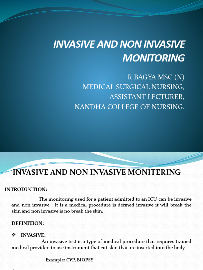 Invasive and Non Invasive Monitor | PDF | Vein | Heart