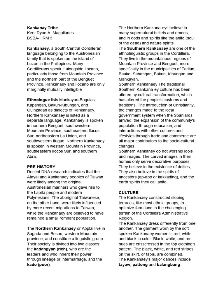 Kankanay Tribe | PDF | Ethnic Groups | Ethnicity