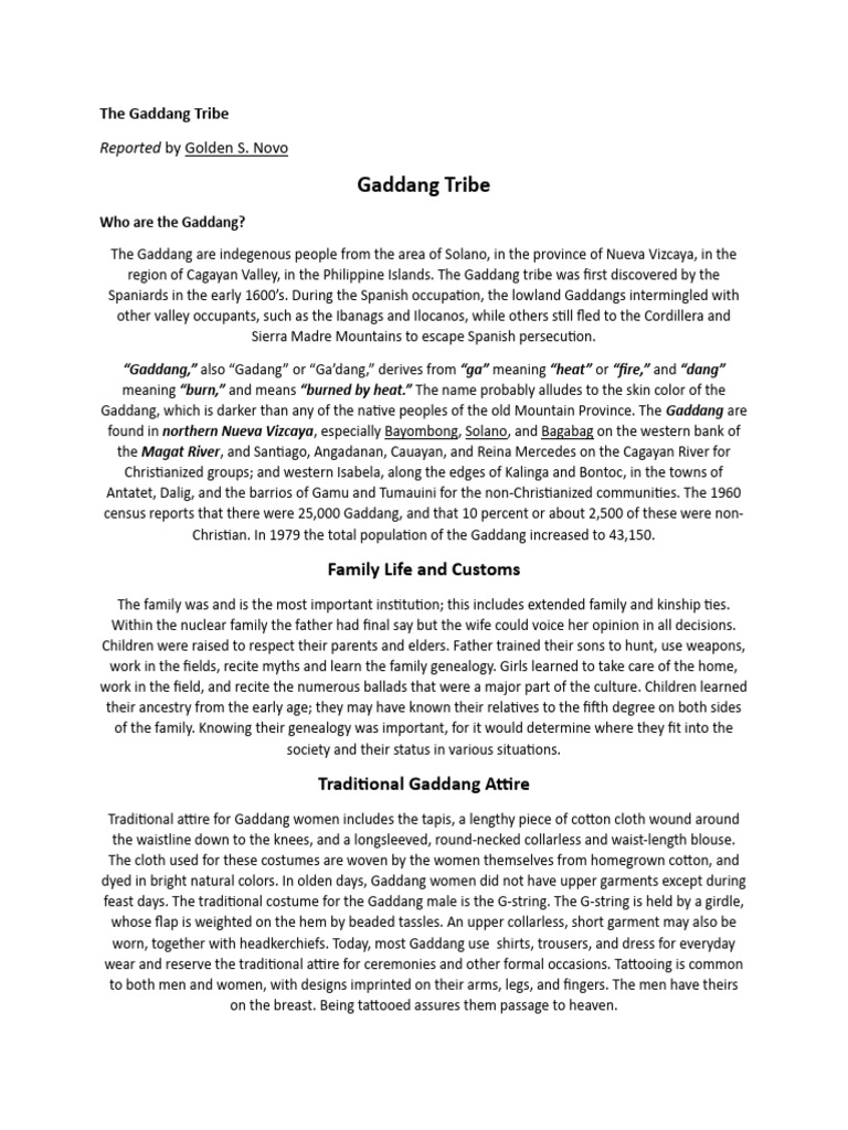 The Gaddang Tribe | PDF