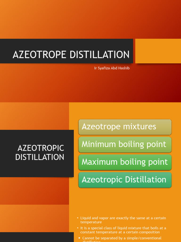 Chapter 1 Azeotrope and Multicomponent Distillation | PDF | Distillation | Chemical Process ...