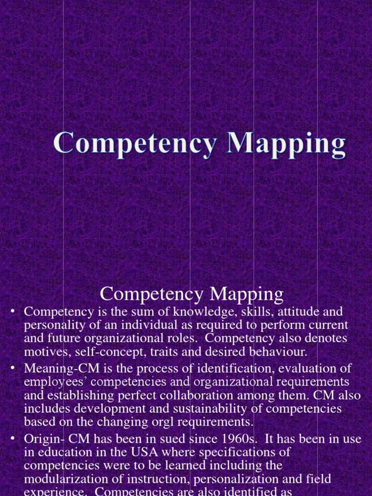 Intro. To Competency Mapping | PDF | Competence (Human Resources ...