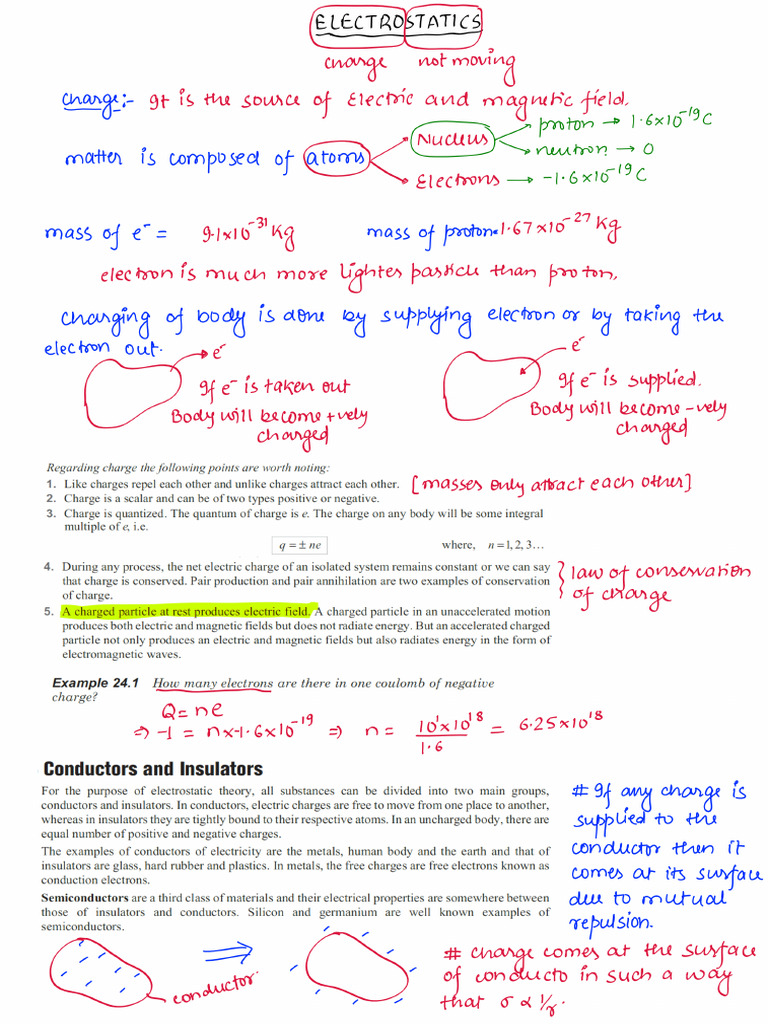 Ch 1 Electrostatics Complete | PDF