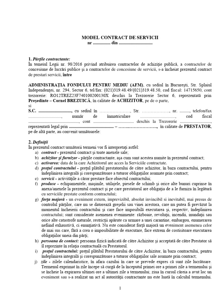 Model Contract | PDF