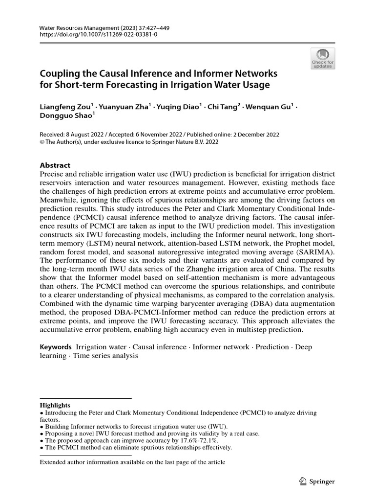 Coupling The Causal Inference and Informer Networks | PDF | Prediction | Forecasting