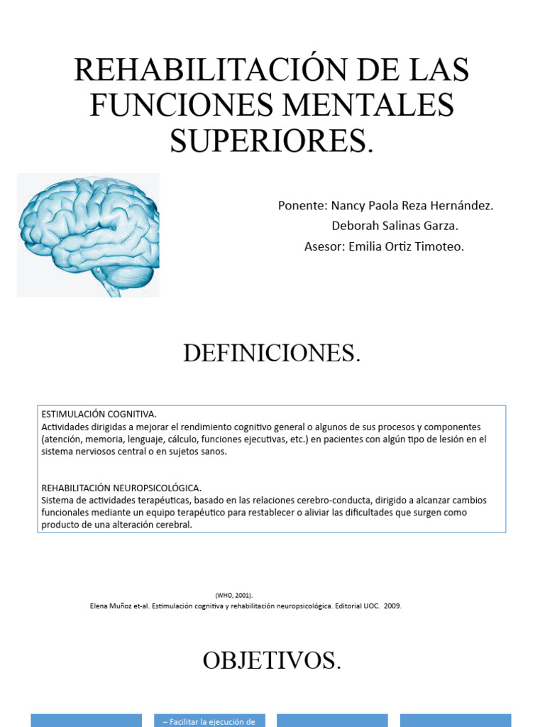 Rehabilitación de Las Funciones Mentales Superiores.. | PDF | Memoria | Atención
