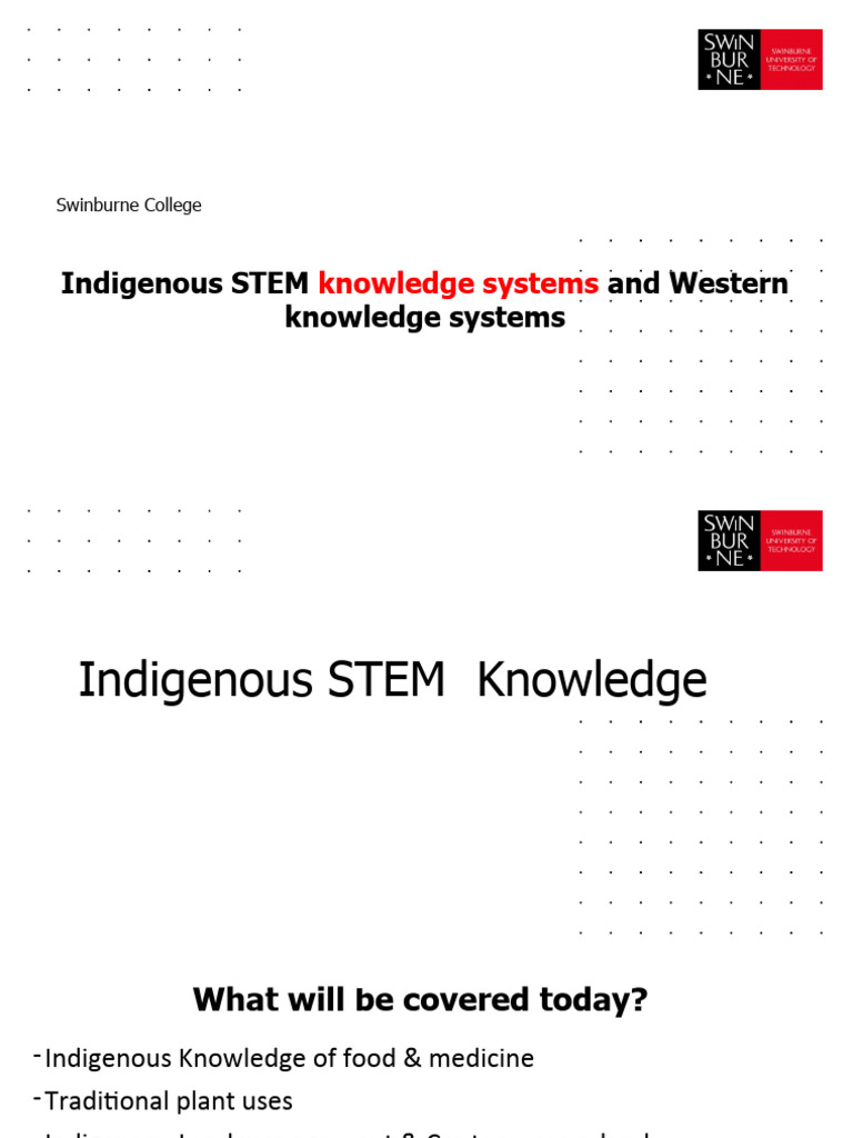 Indigenous STEM Knowledge Systems and Western Knowledge Systems ST ...