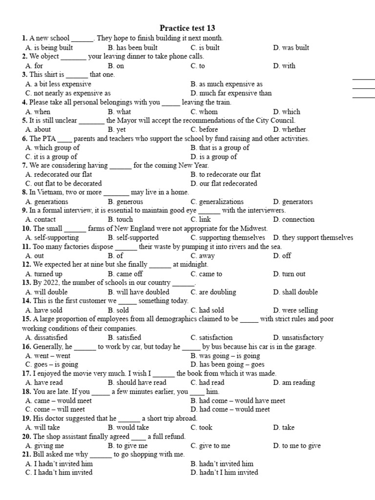Practice Test 13 | PDF