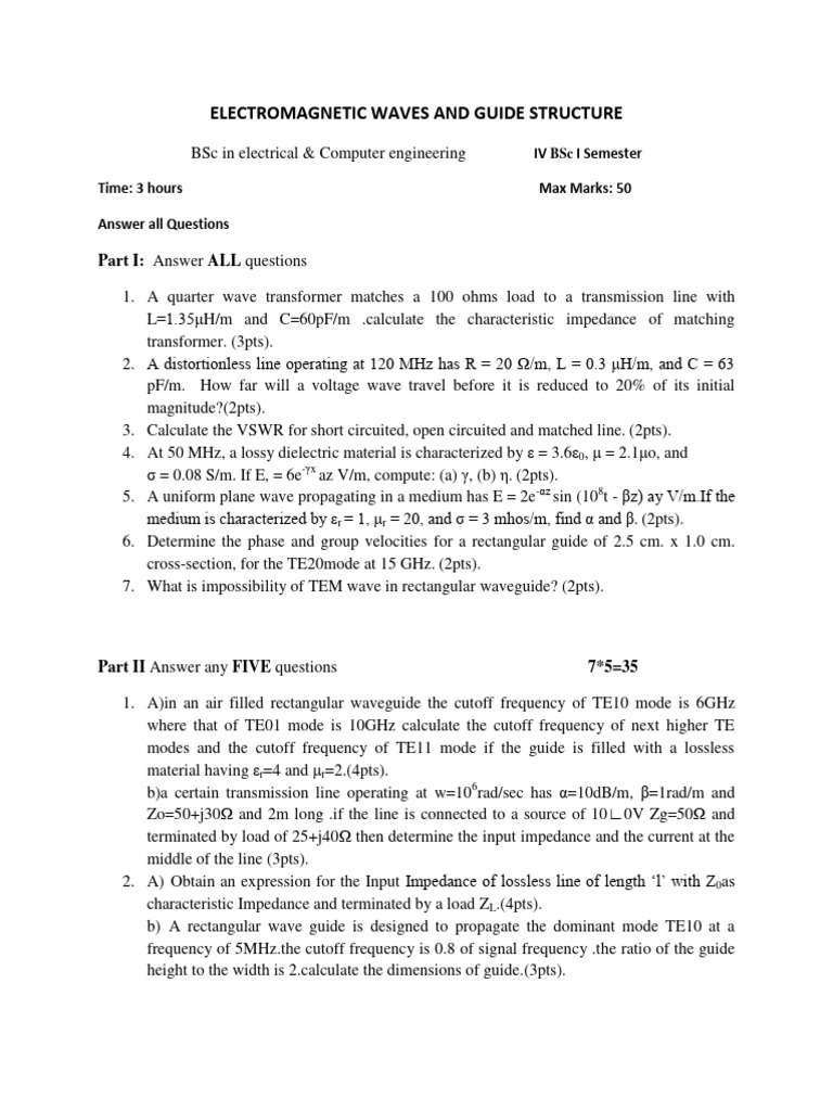 Emf Final (2014) | PDF | Waveguide | Transmission Line