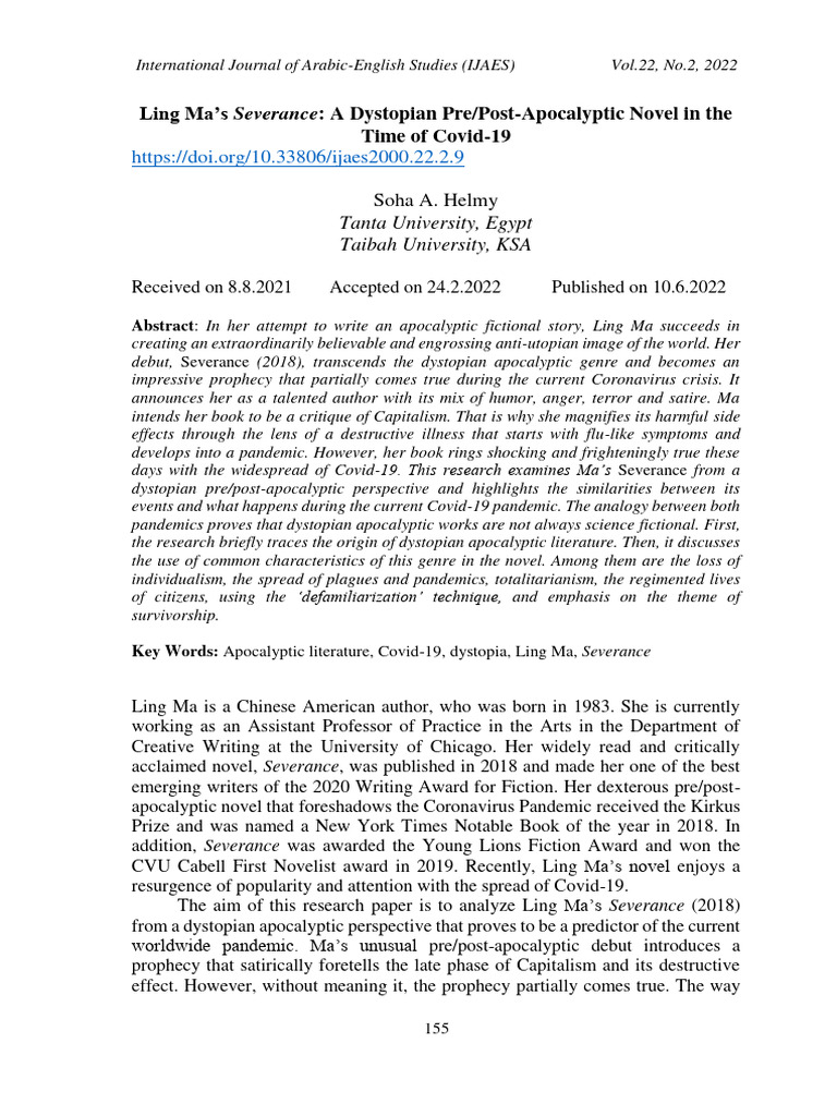 Ling Ma's Severance: A Dystopian Pre/Post-Apocalyptic Novel in The Time of Covid-19 | Download ...