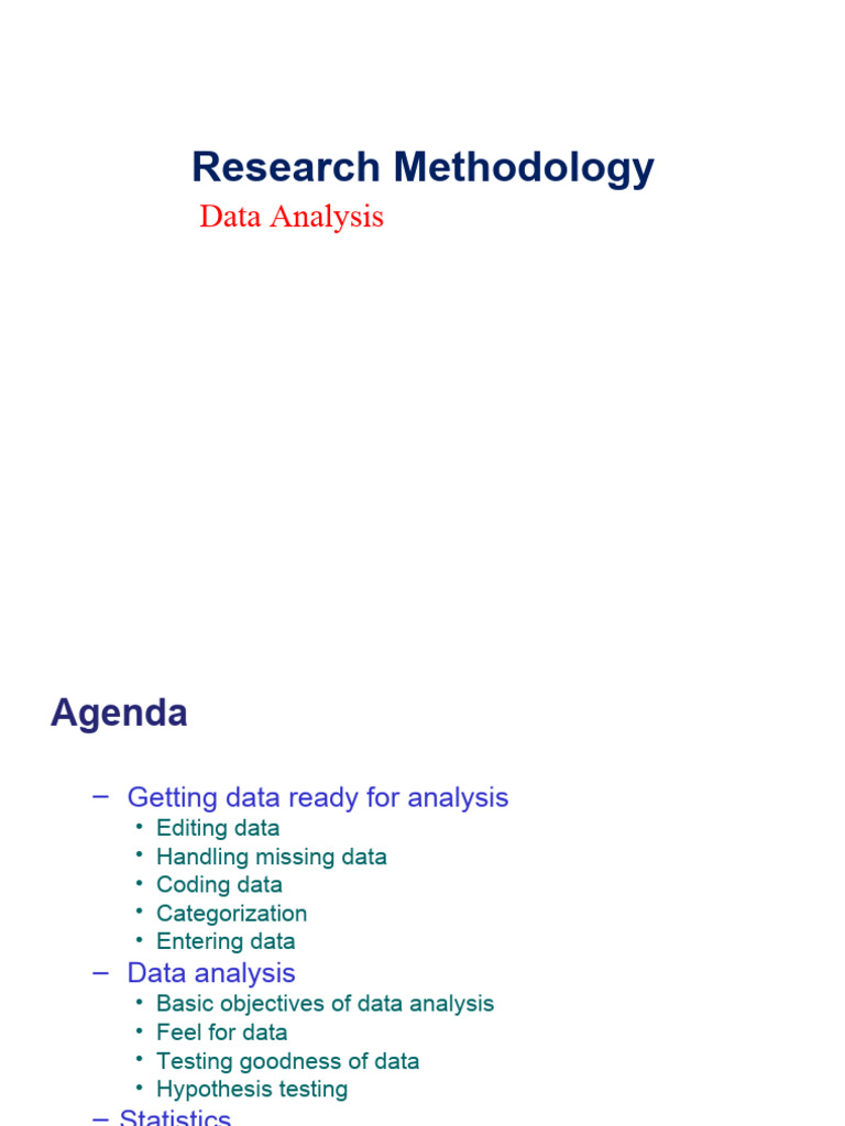 Lecture 8 Data Analysis | PDF | Statistics | Mean