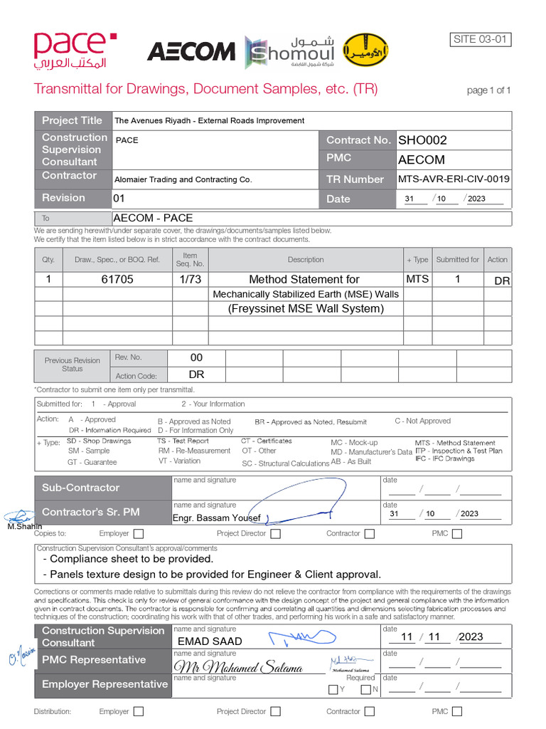 MTS-AVR-ERI-CIV-0019-R01 Method Statement for Mechanically Stabilized ...
