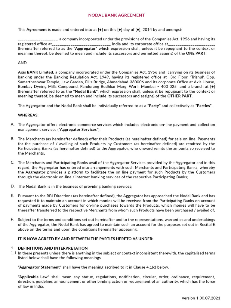 Nodal Account Agreement | PDF