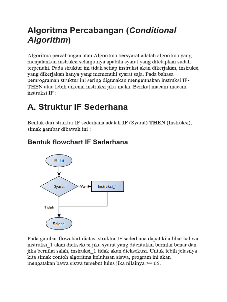Algoritma Percabangan | PDF
