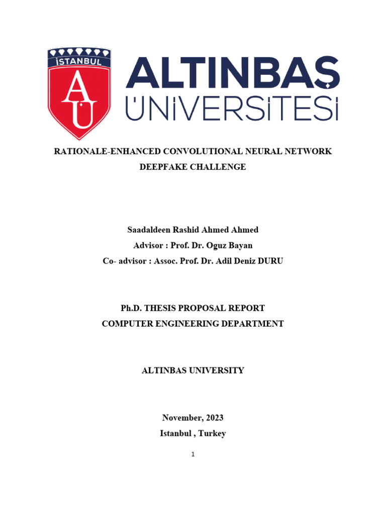 Final - Proposal Saadaldeen Rahisd Ahmed 27-4-2021 | PDF | Deep Learning | Machine Learning