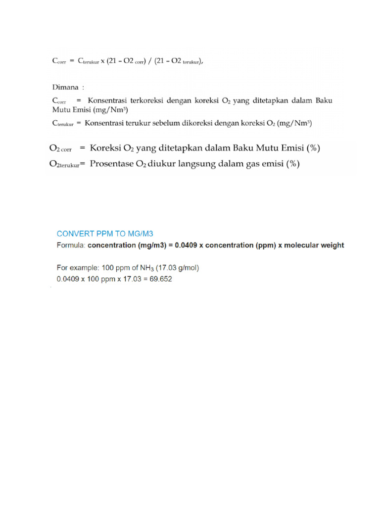 Rumus Koreksi Oksigen | PDF