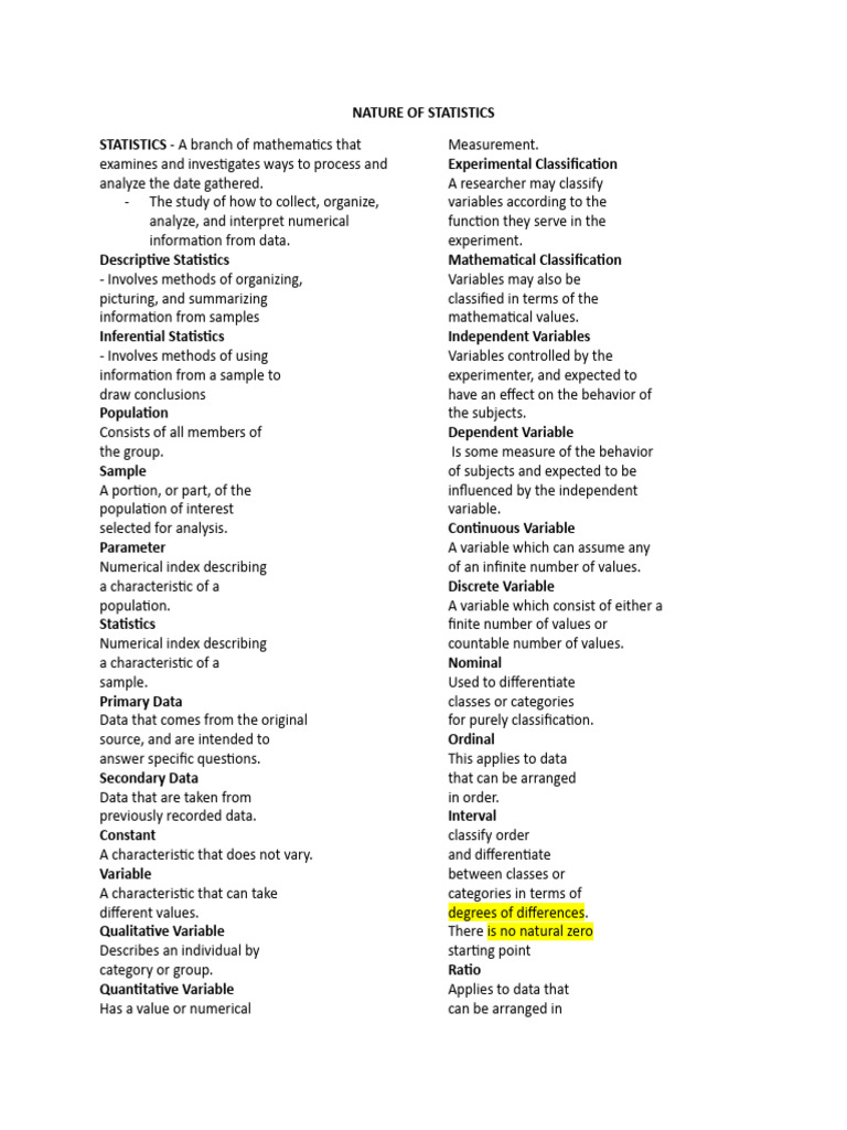Nature of Statistics | PDF | Statistics | Validity (Statistics)