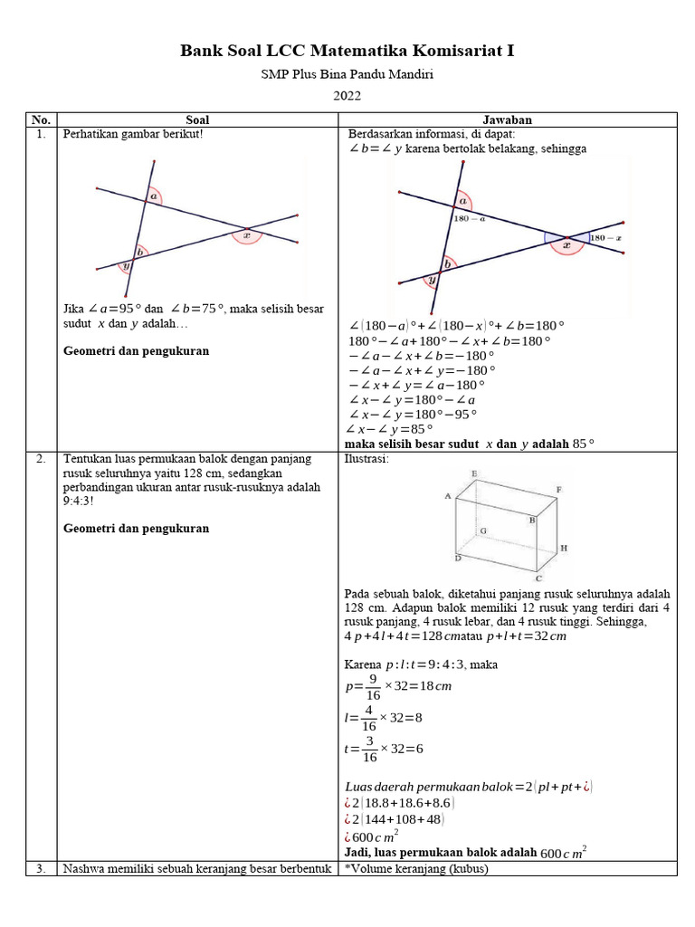Bank Soal LCC Matematika | PDF