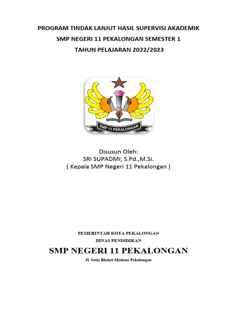 Program Tindak Lanjut Hasil Supervisi | PDF