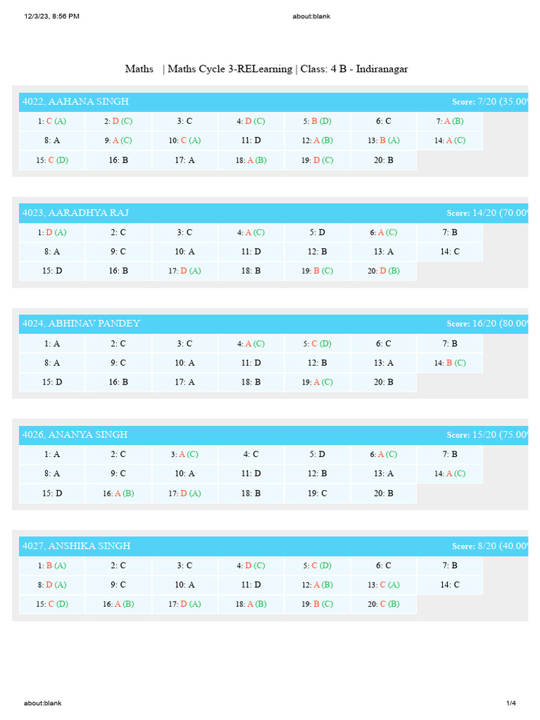 Class 4 B Math Cycle - 3 Relearning | PDF