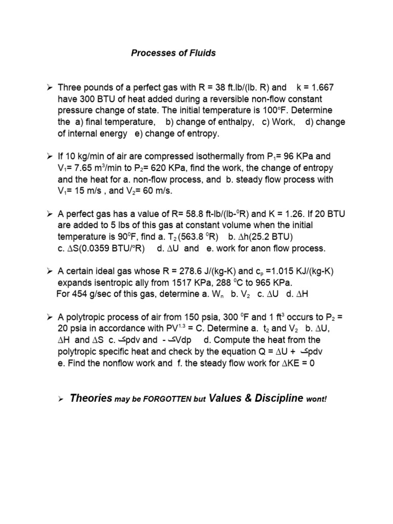 Processes of Fluids: Theories Values & Discipline | PDF