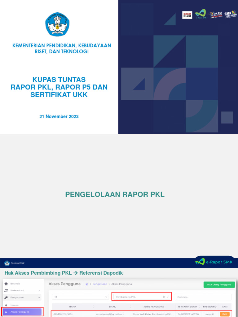 Panduan Rapor PKL Kurikulum Merdeka | PDF