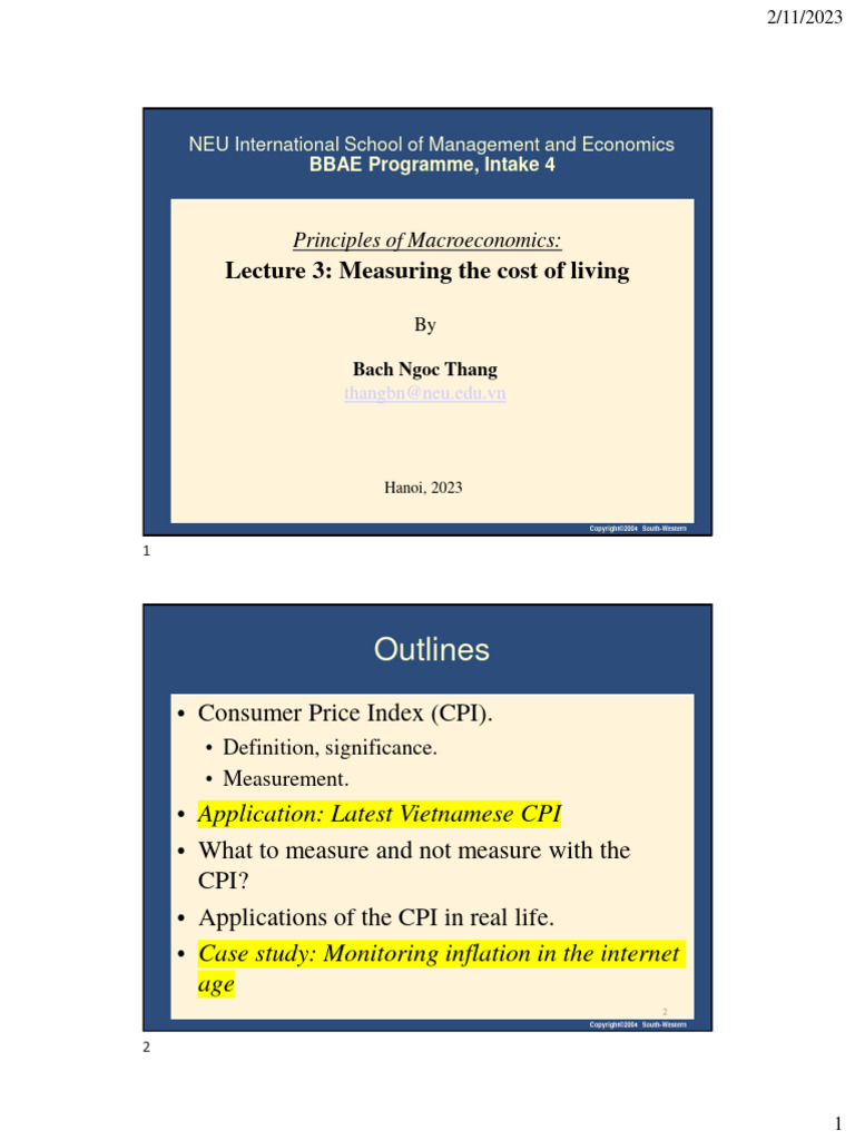 Lecture 3_Measuring the cost of living_to students | PDF