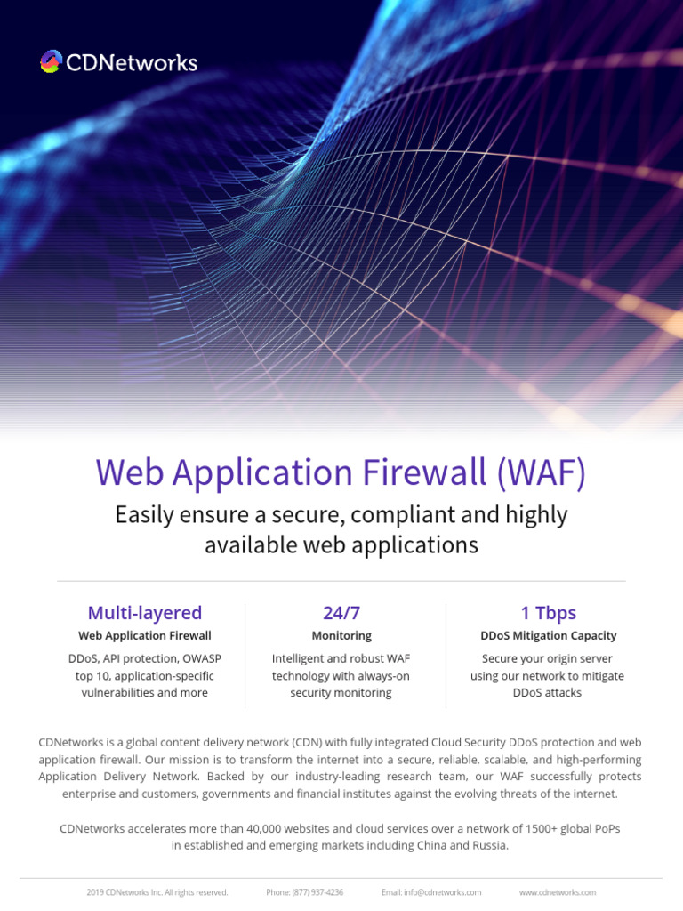 CDNetworks-Web-Application-Firewall-Product-Brochure | PDF | Denial Of Service Attack | Service ...