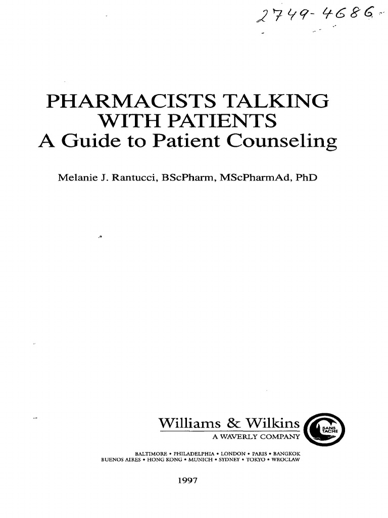 Pharmacists Talking With Patients A Guide To Patient Counseling | PDF ...