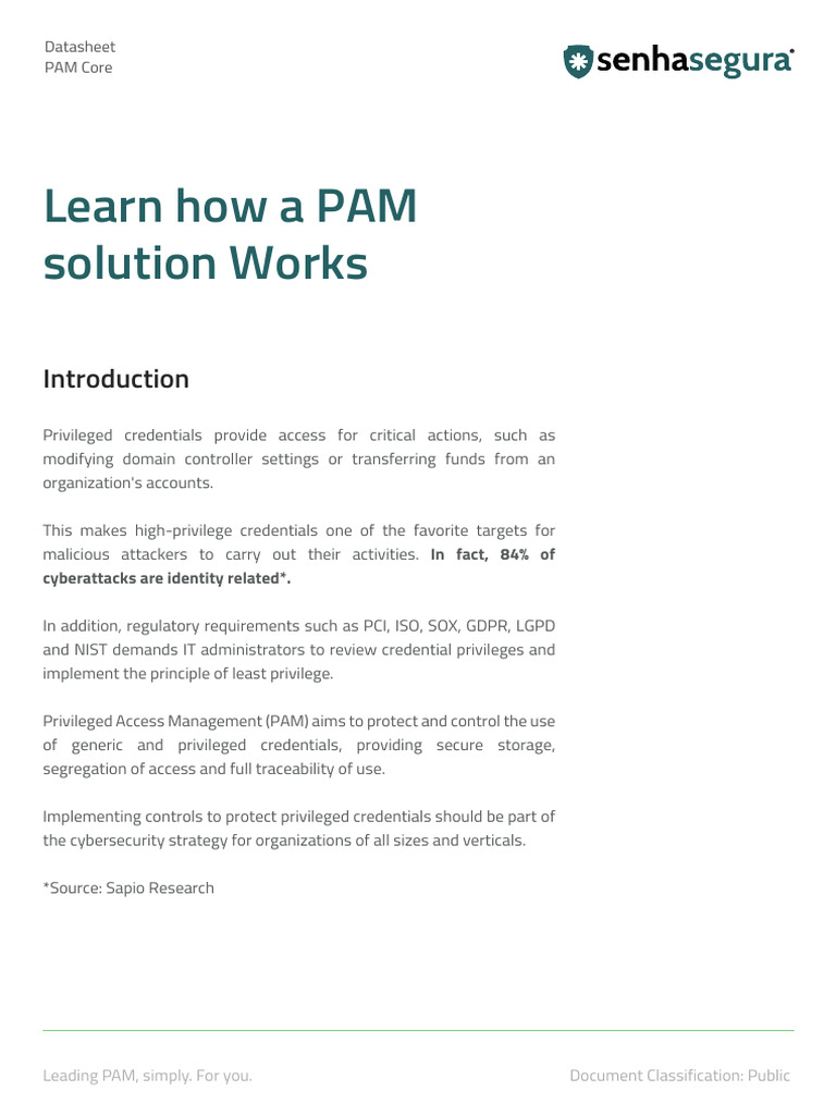 Senhasegura Datasheet How Pam Works Atualizado en | PDF | Password ...